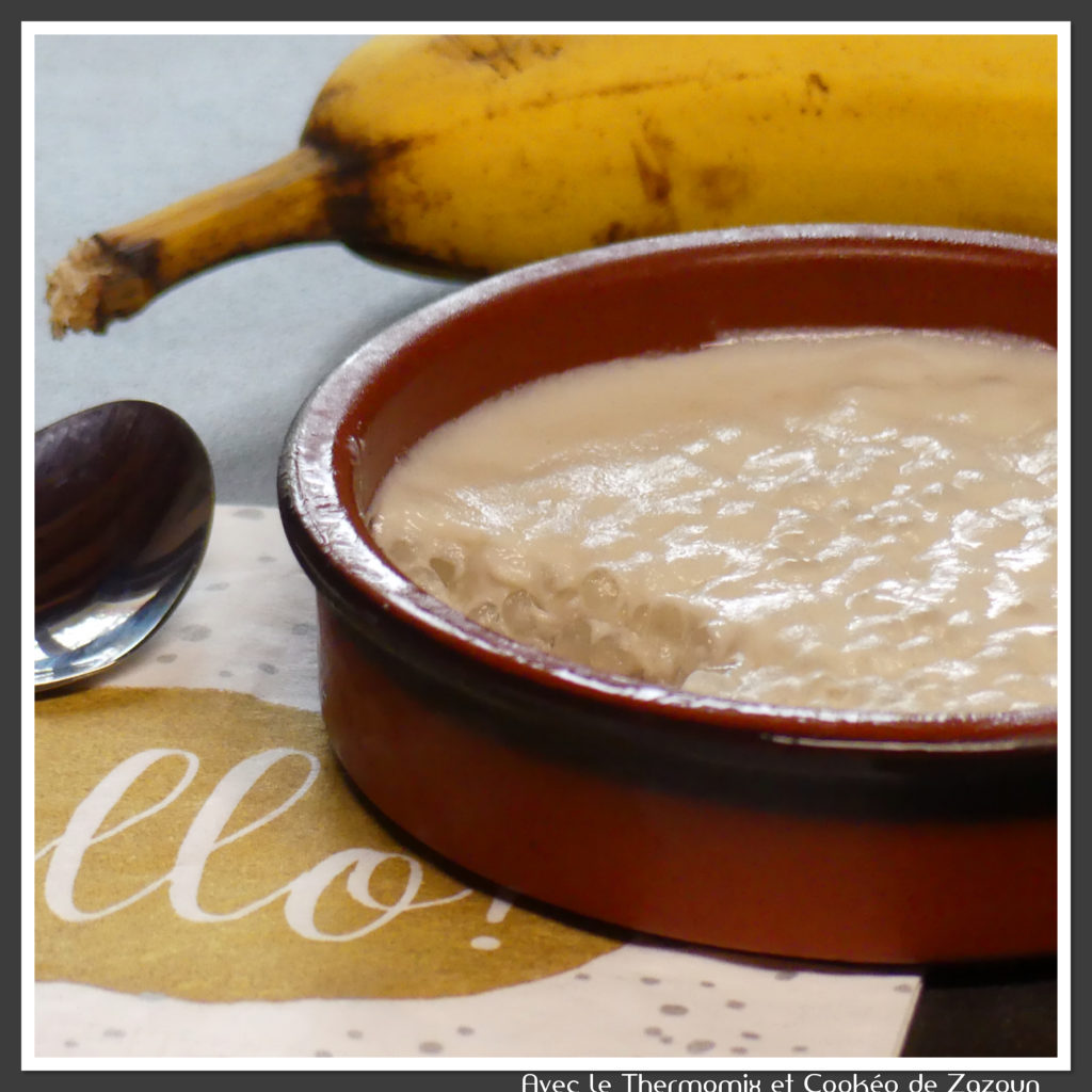 Crèmes coco banane aux perles du Japon Thermomix (sans gluten ni ...